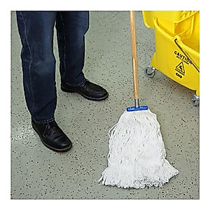 Boardwalk BWK824R 24 oz. Lie-Flat Rayon Fiber Mop Head - White (12/Carton)