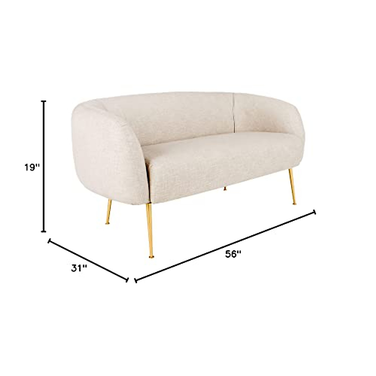 Safavieh Couture Collection Alena Glam Oatmeal Loveseat