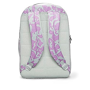Nike Womens Brasilia Printed Backpack Light Silver/Rush Fuchsia/White