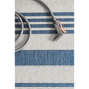 nuLOOM Robin Multi Stripe Indoor/Outdoor Area Rug, 5' 3" x 7' 6", Blue