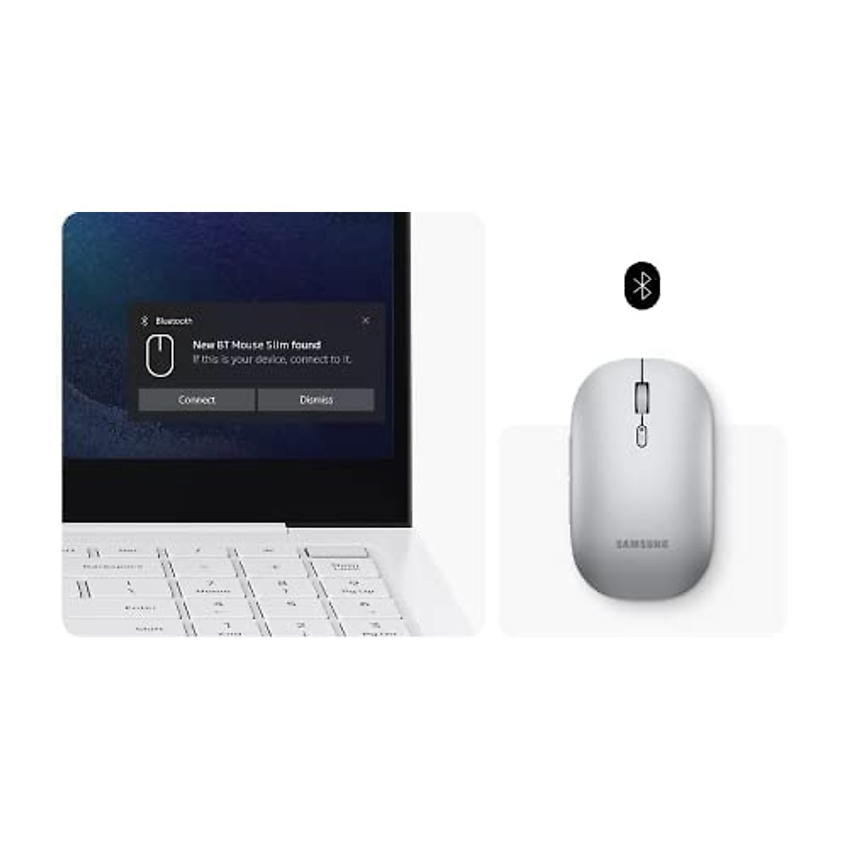 Samsung Bluetooth Mouse Slim, Compact, Wireless, Silent Clicks, for Laptop,Tablet,MacBook,Android,Windows | Easy Pairing with Samsung PC, Mobile Devices | Swift Pairing with Windows10 and 11 - Black