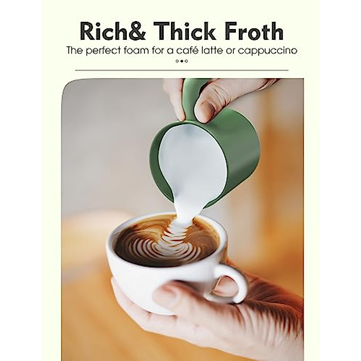 Milk Frother, Milk Frother and Steamer, Detachable Electric Milk Frother with Touch Control, 13.5oz/400ml, Automatic Milk Frother for Coffee, Latte, Cappuccinos, 3 in 1 Hot/Cold Foam Maker, Green