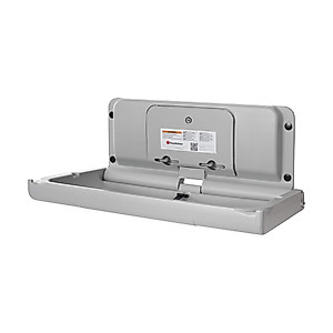 Foundations Ultra 200-EH Horizontal Wall-Mounted Baby Changing Station for Commercial Restrooms, High Density Polyethylene, Includes Safety Straps, Meets All Safety Standards, Made in The USA (Gray)