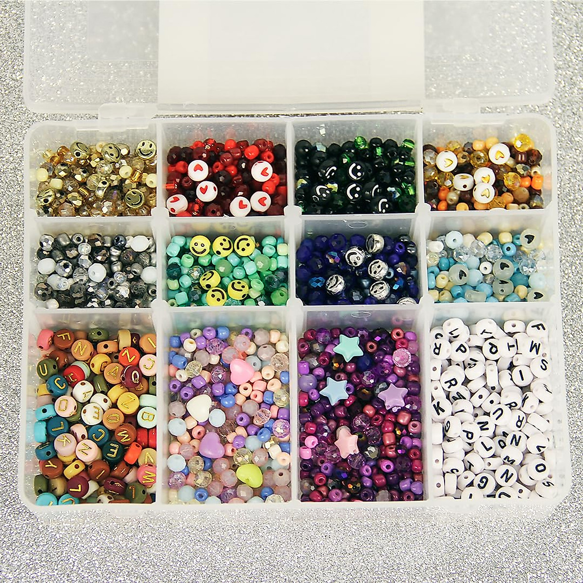 El Galeón Friendship Bracelet Kit DIY Albums Mix Beads for Bracelets Glass Alphabet Letter Beads Elastic (Albums Version)