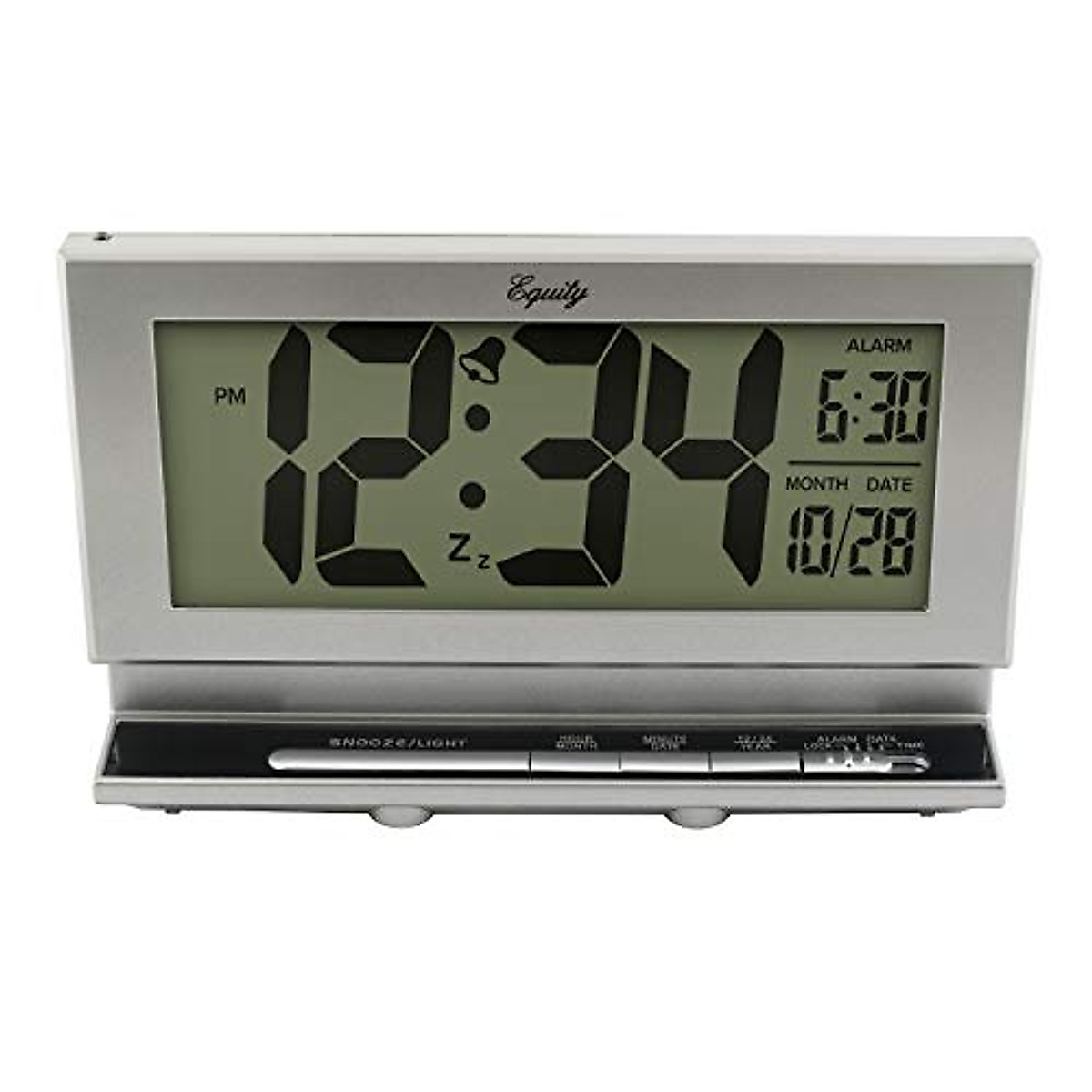 Equity’s 2” Digital LCD Alarm Clock with Night Vision Model# 30041 Silver