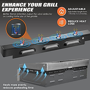 YORKING Wind Guards for Blackstone 28 inch Griddle,Upgraded Magnetic Wind Screens,Blackstone Griddle Accessories,Compatible with Rear Grease Cup, Hood and Side Shelf,Protect Flame, Hold Heat, Save Gas