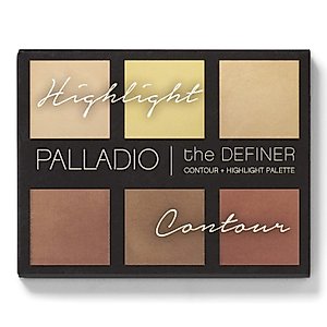 Palladio Definer Contour and Highlight Palette, Perfect for Sculpting Facial Features, Blendable Satin Finish Colors, 6 shades for Contouring and Highlighting, Compact Powder with Mirror