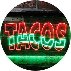 ADVPRO Mexican Tacos Restaurant Bar Dual Color LED Neon Sign Green & Red 16" x 12" st6s43-i0093-gr
