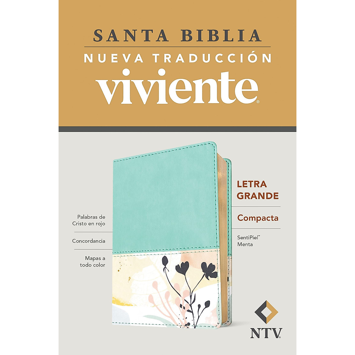 Santa Biblia NTV, Edición compacta, letra grande (SentiPiel, Menta, Letra Roja) (Spanish Edition)