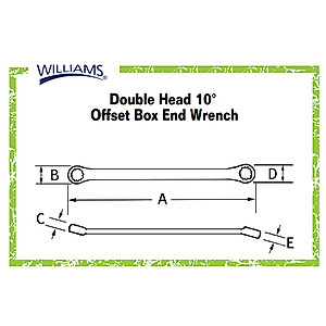 Williams 7723 Box Wrench 12 Point, 3/8 X 7/16-Inch