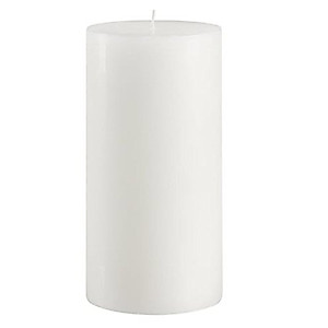 3" x 6" Hand Poured Solid Color Unscented Pillar Candles Set of 3 - (White)