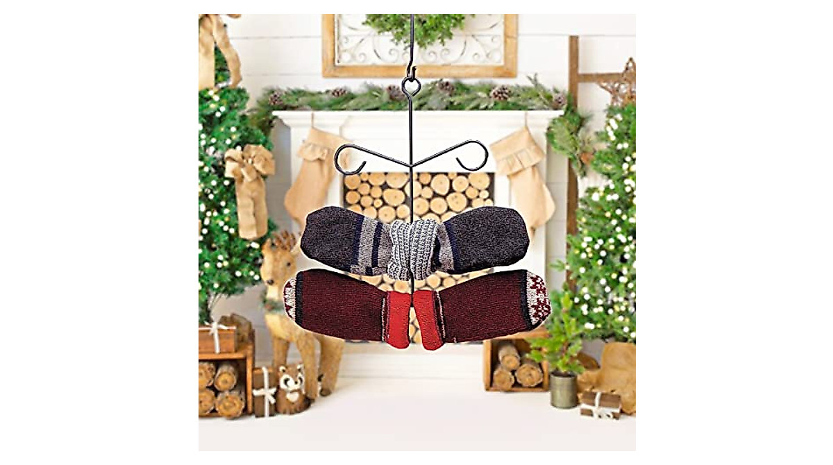 Glove Dryer Rack - Wrought Iron Mittens & Hat Holder