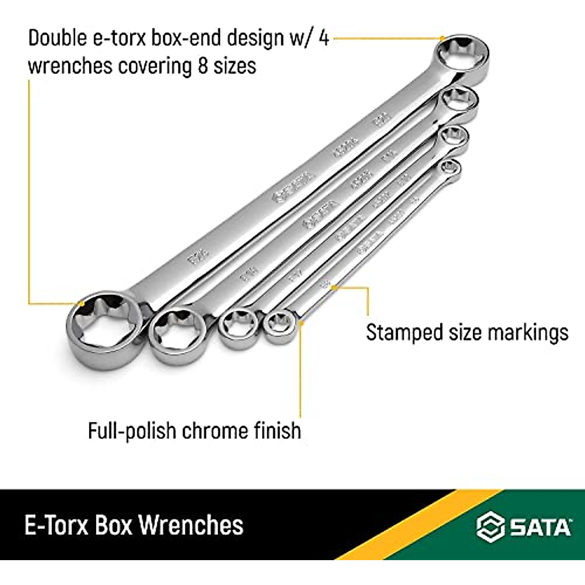SATA 4-Piece E-Torx Box Wrench Set - ST09012SJ