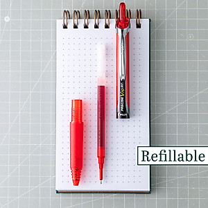 Pilot Precise V10 RT Retractable Liquid Ink Rollerball Pens, Bold Point, 1.0mm, Red Ink, 6 Count