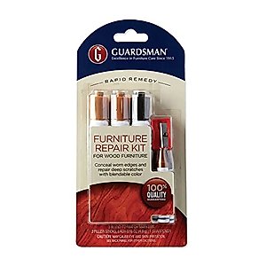 Guardsman Wood Furniture Markers and Wax Wood Filler Sticks | Furniture Scratch Repair Kit for Wood Floors, Cabinets, Chairs, and Furnishings, 3 Colors, Brown Tones