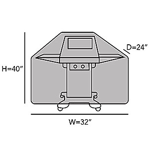 Covermates Grill Cover – Weather Resistant Polyester, Adjustable Drawcord, Mesh Vent, Grill and Heating-Khaki