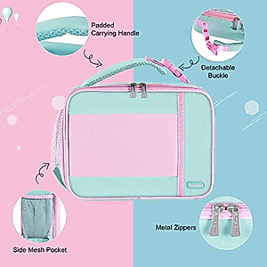 Amersun Kids Insulated Lunch Box, Lunch cooler with Water Bottle Holder, Keep Food Warm Cold & Durable School Lunch Bag for Kids Teen Girls Boys, Lunch Tote Bag for Children, Light Pink New