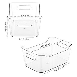 Tiawudi 12 Pack Plastic Storage Bins, Multi-Use Organizer Bins, Pantry Organizer, Clear Storage Containers, Bins for Home & Kitchen
