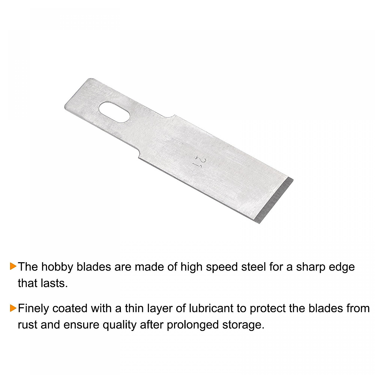 uxcell 25Pcs 43.5x11.6mm Craft Knife Blades, High Speed Steel Hobby Blades Replacement Set Art Blades Carving Tool with Storage Case