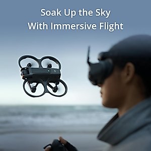 DJI Avata 2 Fly More Combo (3 Batteries), FPV Drone with Camera 4K, Immersive Experience, One-Push Acrobatics, Built-in Propeller Guard, 155° FOV, Camera Drone Compliant with FAA Remote ID With 128gb Micro SD, Backpack, Landing Pad and More Bundle