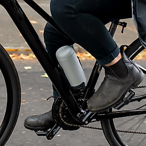 Fellow 16 oz Carter Move Travel Mug - Vacuum-Insulated Stainless Steel Travel Coffee Mug - Coffee Tumbler with Ceramic Interior and Splash Guard - Matte Grey