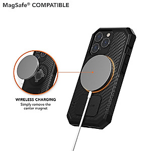 Rokform - iPhone 13 Pro Case, Rugged Series, Dual Magnet Plus MagSafe Compatible, Magnetic Protective Apple Gear, iPhone Cover with RokLock Twist Lock, Drop Tested Armor (Black)