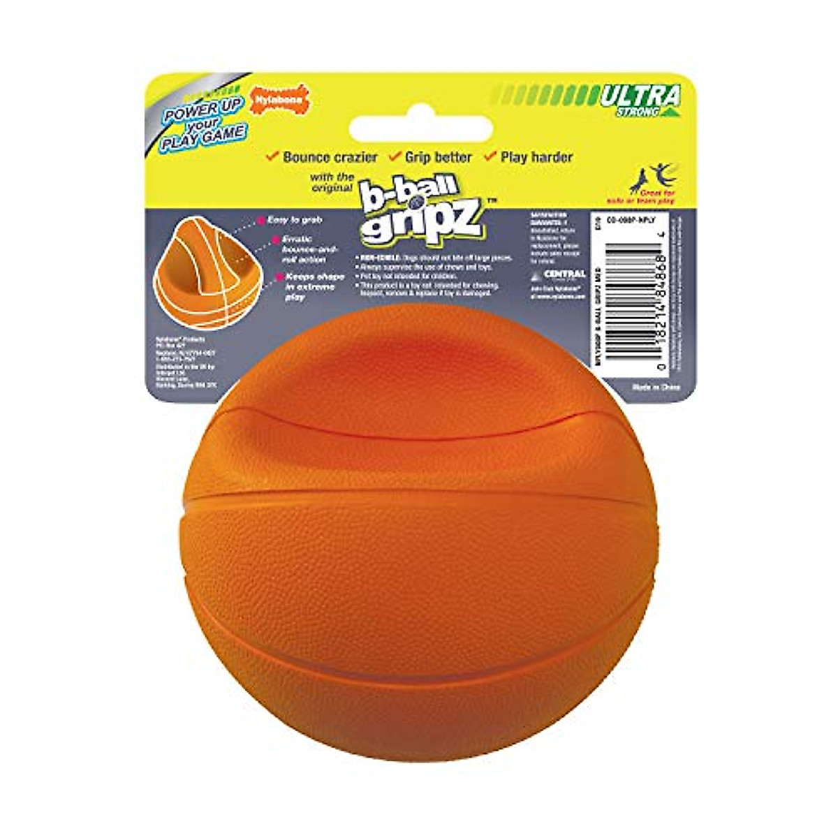 Nylabone Power Play Dog Basketball B-Ball Gripz Basketball Medium (1 Count)