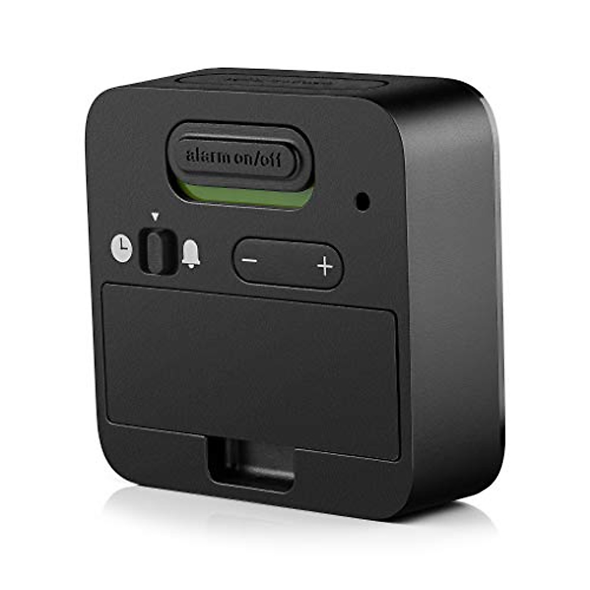 Braun Digital Travel Alarm Clock with Snooze, Compact Size, Negative LCD Display, Quick Set, Crescendo Beep Alarm in Black, Model BC08B.