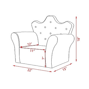 Kids Sofa Chair with Ottoman Set, PVC Leather Kids Armchair with Footstool, Small Toddler Couch with Wooden Frame for 1-4 Years Old Children,L22 *W15 *H18 (Black)