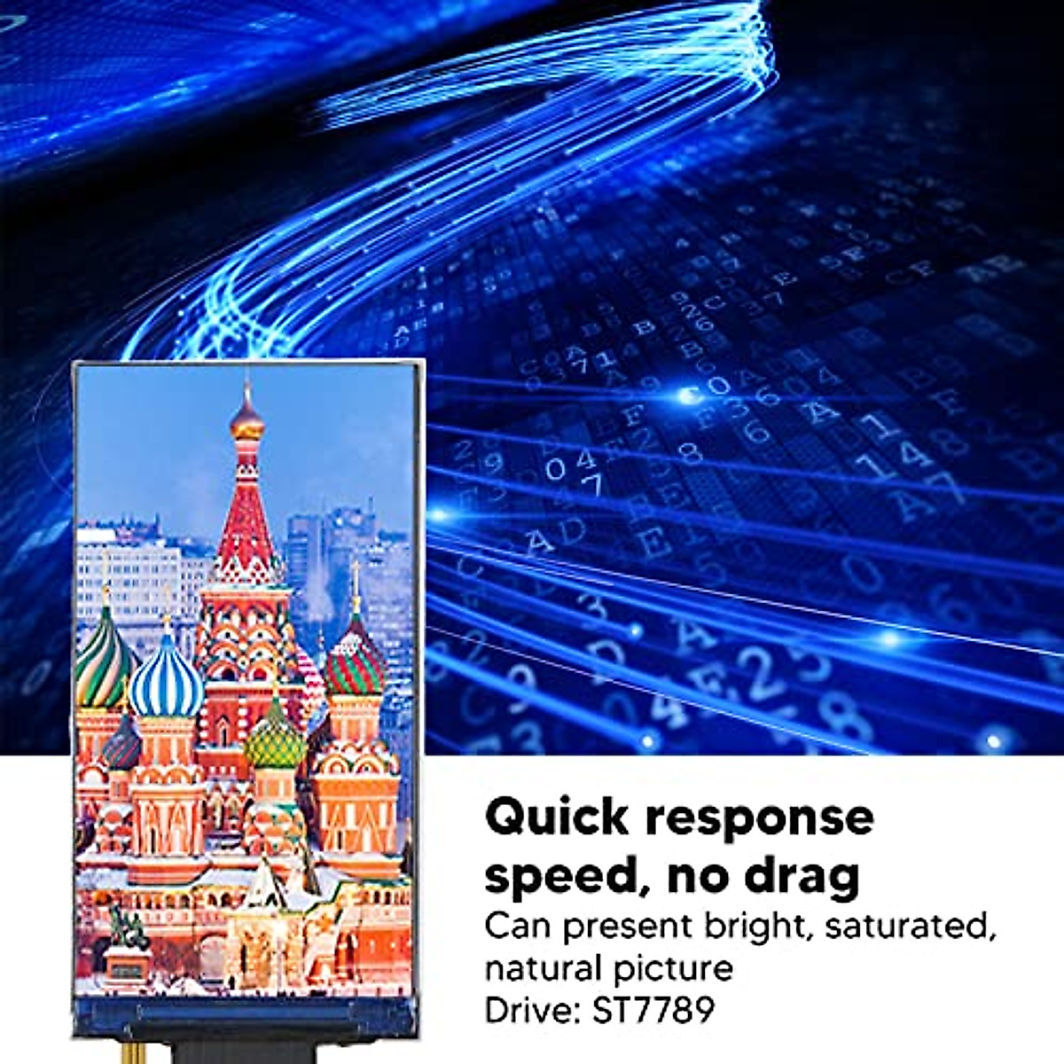 IPS Display Module, 170 X 320 1.9 Inch, Natural Images, Fast Response, Low Power Consumption, IPS Display for Electronics