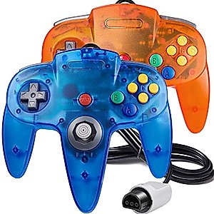 2 Pack Classic N64 Controller, suily Retro N64 Gaming Wired Gamepad Joystick Controller-Plug & Play (Non USB Version)