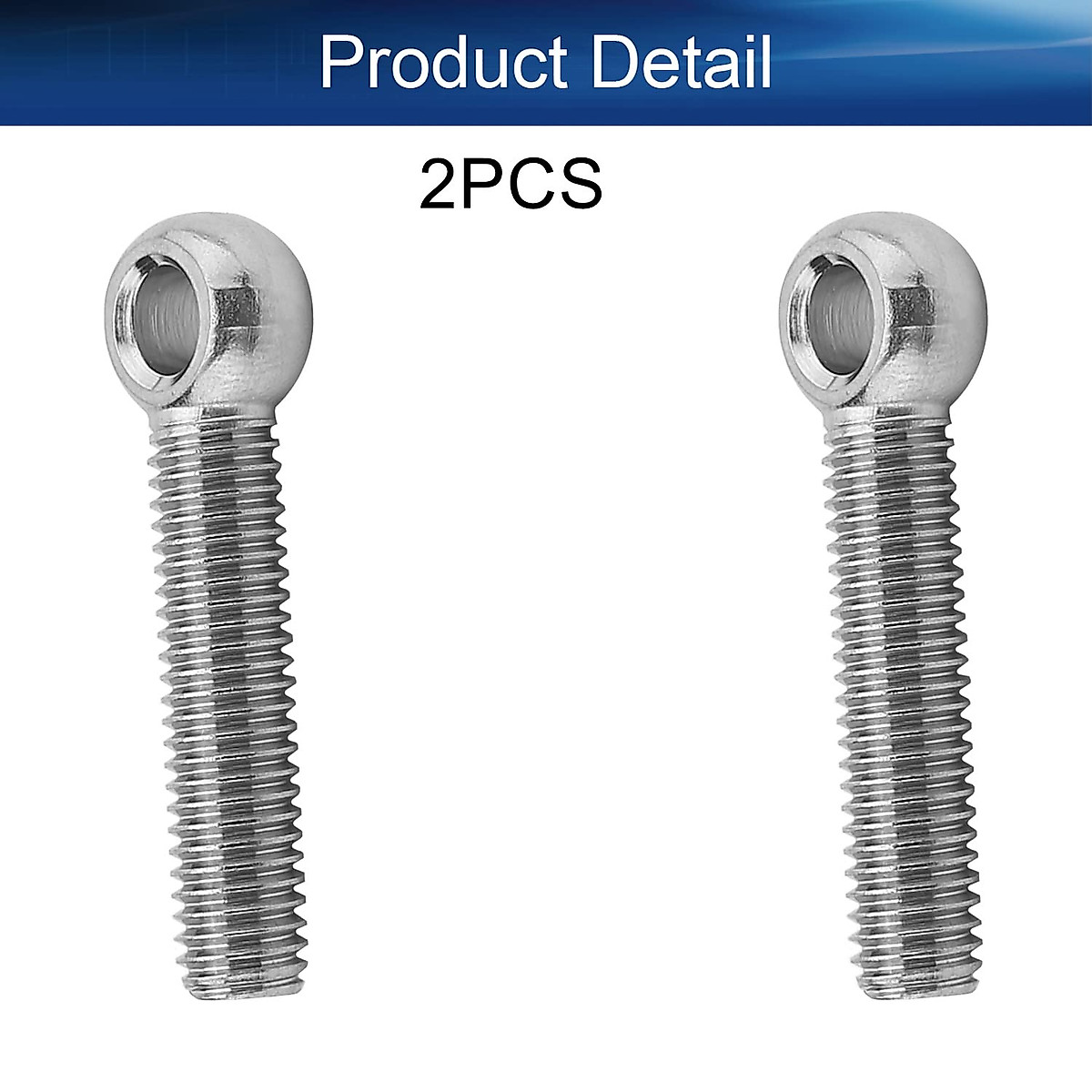 Yinpecly M8x40mm Eye Shape Bolt, 304 Stainless Steel Fish Eye Bolt, Lifting Ring Eye Bolts, 6mm x 14mm(IDxOD) Closed Rod Eye Screw Bolts Metric Thread, 2Pcs