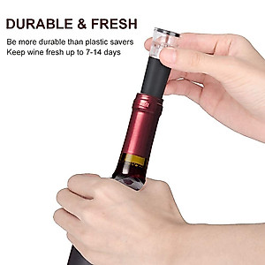 Wine Stoppers, 6 Pack Vacuum Wine Stopper, Reusable Wine Bottle Stoppers with Built-in Vacuum Pump Leakproof Wine Bottle Sealer Silicone Caps, Air Remover Corks Wine Saver for wedding Birthday Party