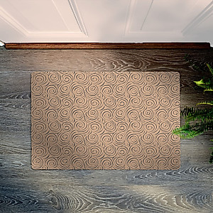 Shape28 Small Area Mat Ultra-Thin Kitchen Rug Entrance Mat with Non Slip Rubber Backing Size 20 inches x 16 inches Color Cappuccino Design 4T