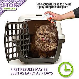 Beloved Pets Calming Pheromone Spray & Scratch Repellent for Cats - Reduce Scratching Furniture, Pee - During Travel, Fireworks, Thunder, Vet Zone - Helps to Relief Stress, Fighting, Hiding