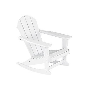 WO Home Furniture Patio Rocking Chair Classic Outdoor HDPE UV Weather Resistant (White)