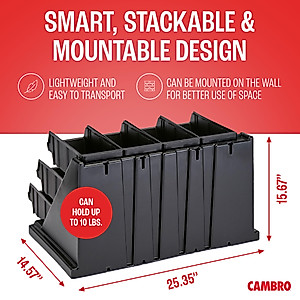Cambro 12RS12110 Black Versa Self Serve Condiment Bin Stand Set with 3-Tier Stand and 12" Condiment Bins Case of 1