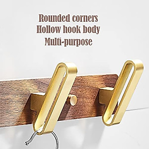 Coat Hooks Wall Mounted Coat Rack with 4/5 /6 Metal Hook Modern Luxury Coat Hangers for Wall Decorative Entryway Hall Bathroom,Wood Long Rack for Hat Towel Robes Purse (Size : 6 Hooks)