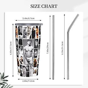 OAEWRE Mark Actors Wahlberg Stainless Steel Mug Insulated Tumbler Coffee Mugs with Lids and Straw Double Wall Vacuum Cup 20oz