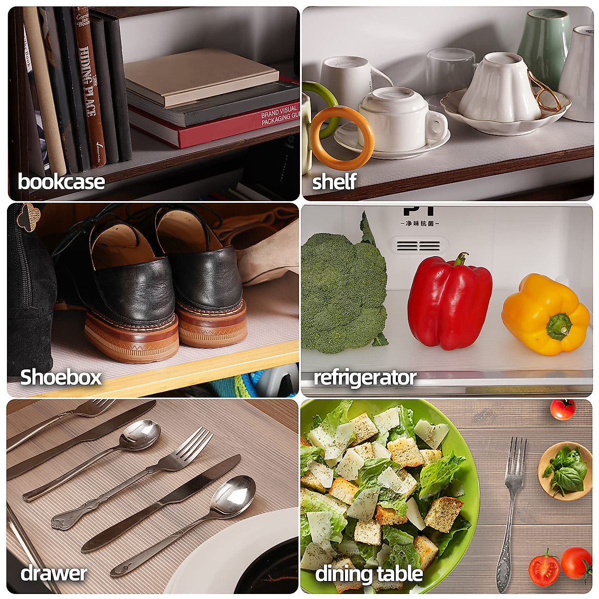 Shelf Liner,Drawer Liner & Cabinet Liner Made by Food Grade EVA Material in Clear Color Support Waterproof & Oil-Proof Kitchen Cupboard Liner Size 12 inches x 10 feet