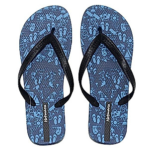 Men's Summer Pattern Flip-Flops Beach Sandals Slippers Shoes Blue/Black (numeric_8_point_5)