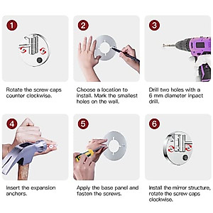 Benbilry LED Wall Mounted Makeup Mirror 9 Inch Super Large Size Double Sided with 1x/10x Magnification Extendable Lighted Magnifying Vanity Mirror with Lights 360° Swivel Round Bathroom Mirror