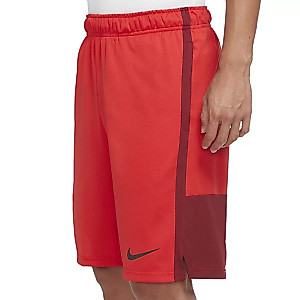 Nike Men's Dri-FIT Knit Hybrid 9" Training Shorts (as1, Alpha, m, Regular, Regular, Red)