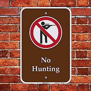 SmartSign "No Hunting" Campground Sign | 12" x 18" 3M Engineer Grade Reflective Aluminum