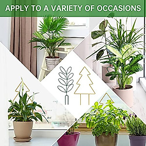 Leaf Trellis for Climbing Plants Indoor, Mini Garden Plant Support for Indoor Plants, Pothos Live Plant for Plant Lovers DIY Planting Vines Vegetables Ivy Hoya Houseplants, 2 Pack Green Metal