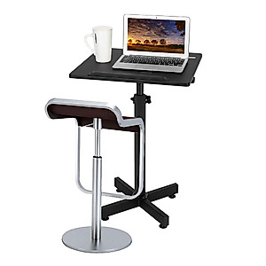 VINGLI Classic Lectern Podium Stand, Height Adjustable Church Classroom Lecture, Portable Presentation Concert Podium, Multi-Function Reading or Laptop Desk with Edge Stopper, Black
