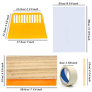 Angela&Alex 21 Pieces Screen Printing Starter Kit, 10 x 14 Inch Wood Silk Screen Printing Frame White Mesh Squeegees Inkjet Transparency Film and Mask Tape
