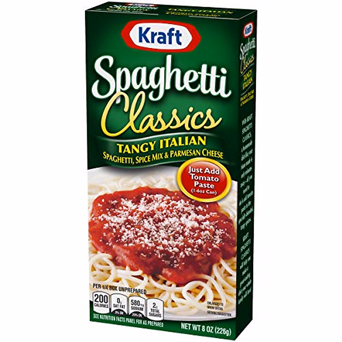 Kraft Spaghetti Classics Tangy Italian Easy Pasta Meal with Spaghetti, Spice Mix & Parmesan Cheese, 8 oz Box