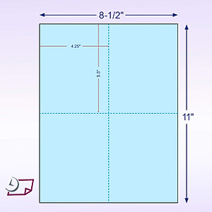NextDayLabels - 8-1/2" x 11" Laser/Inkjet Postcards 4 Per Page, (4-1/4" x 5-1/2" Each Card | Blue, 200 Cards)