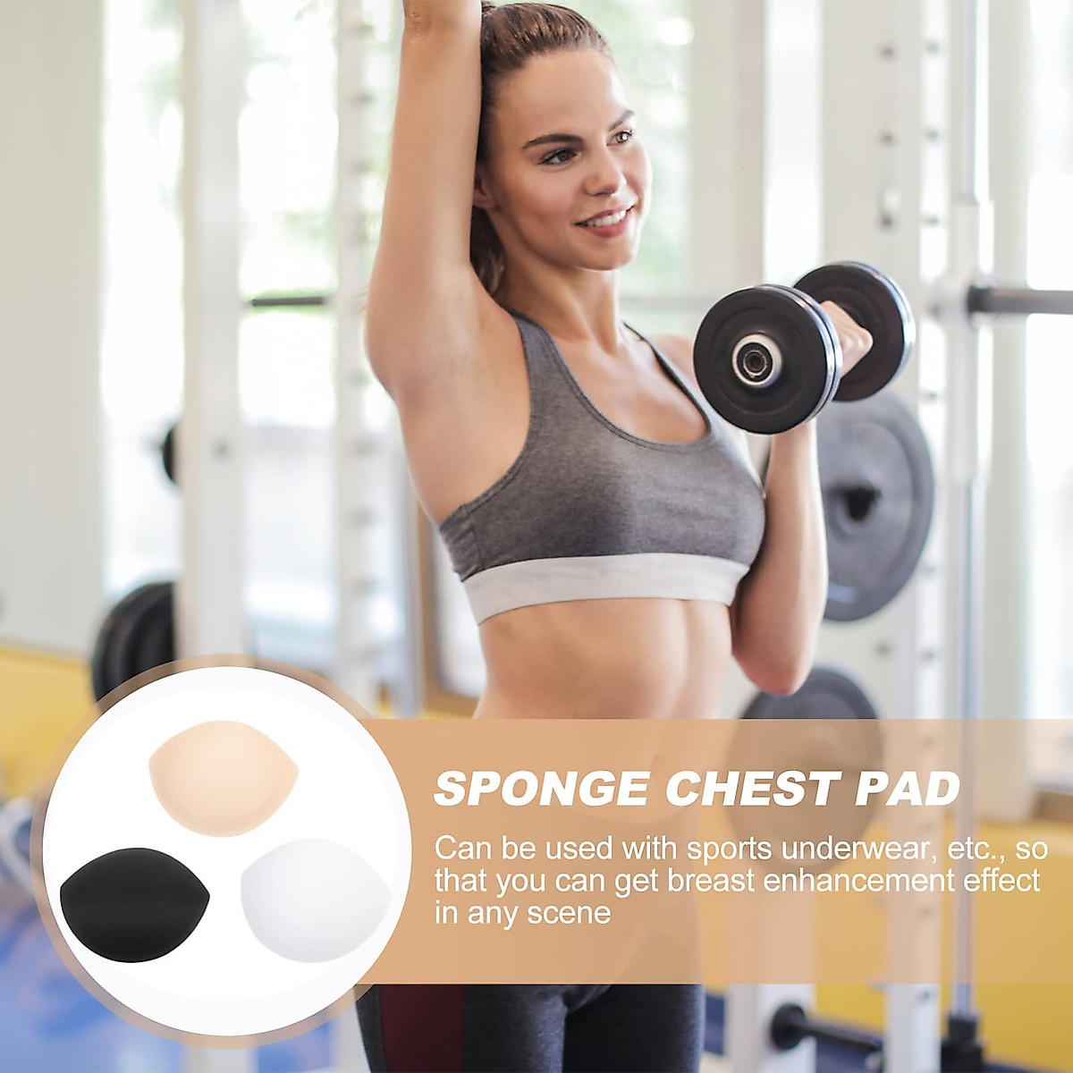 ifundom 3 Pairs Bra Pads Inserts Removable Bra Cups Inserts Breast Enhancers Bra Insert Pads for Bikini Top Swimsuit Sport Bra